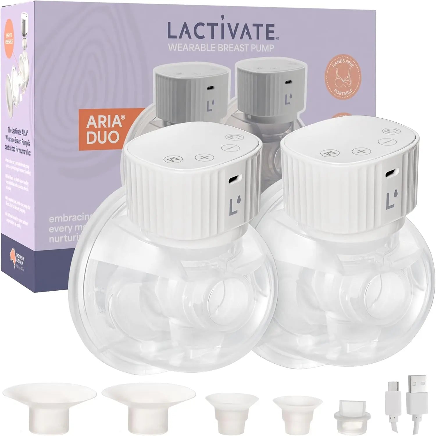 Lactivate ARIA Wearable Breast Pump - Duo Set | Baby Little – Baby ...