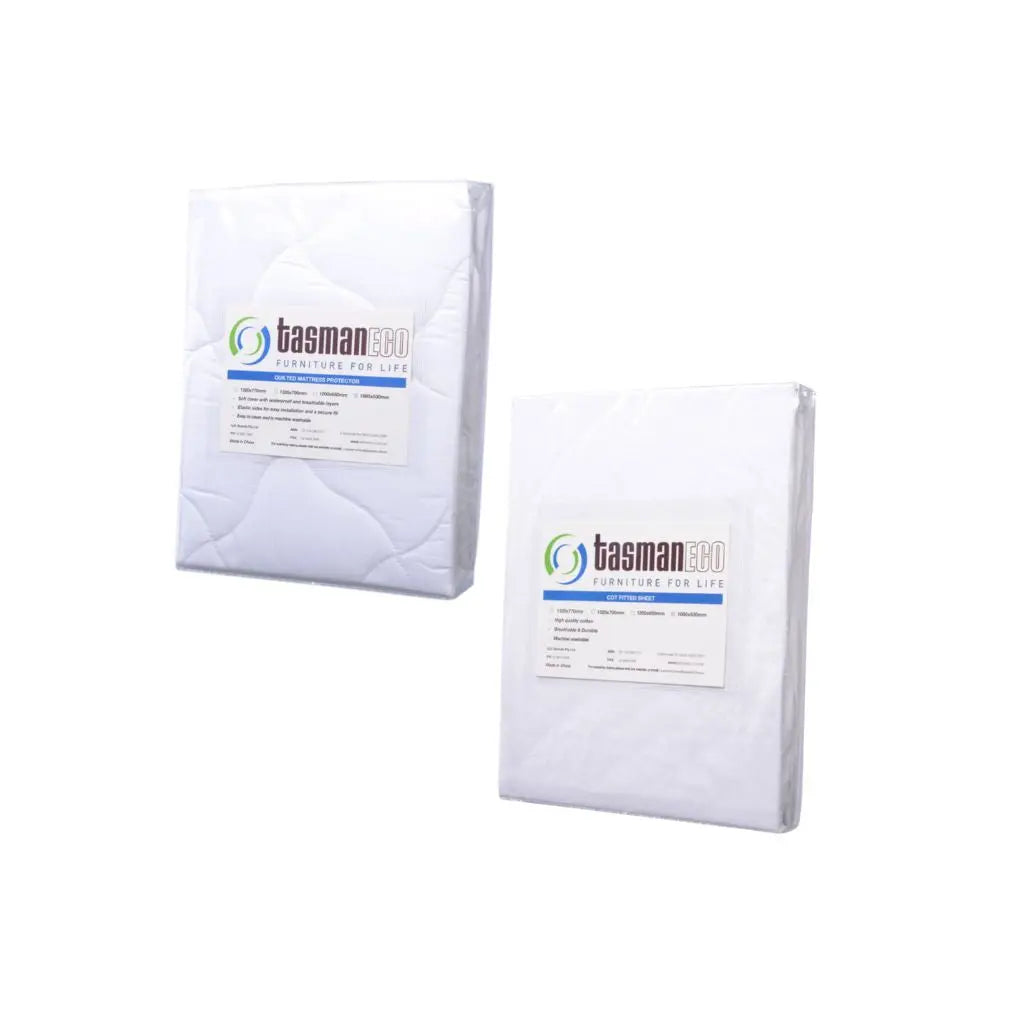 Tasman Eco- Tasman Eco Sheet & Mattress Protector Pack — Baby Little Planet